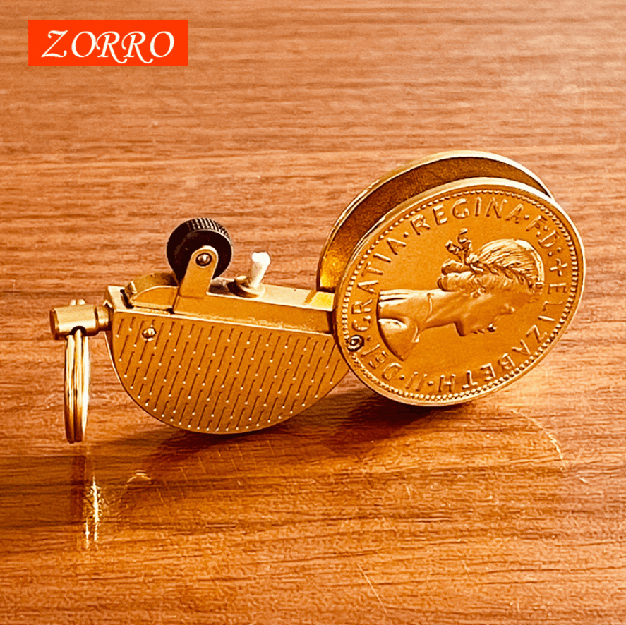 Zorro New Retro Coin Keychain Gasoline Kerosene Lighter Collection