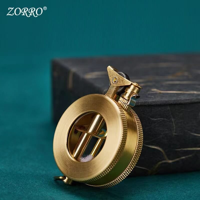 Zorro New Copper Transparent Oil Tank Kerosene Lighter Retro Grinding Wheel
