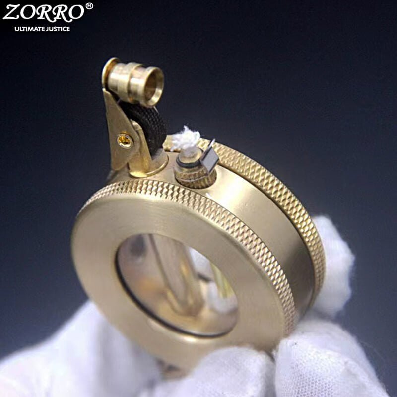 Zorro New Copper Transparent Oil Tank Kerosene Lighter Retro Grinding Wheel